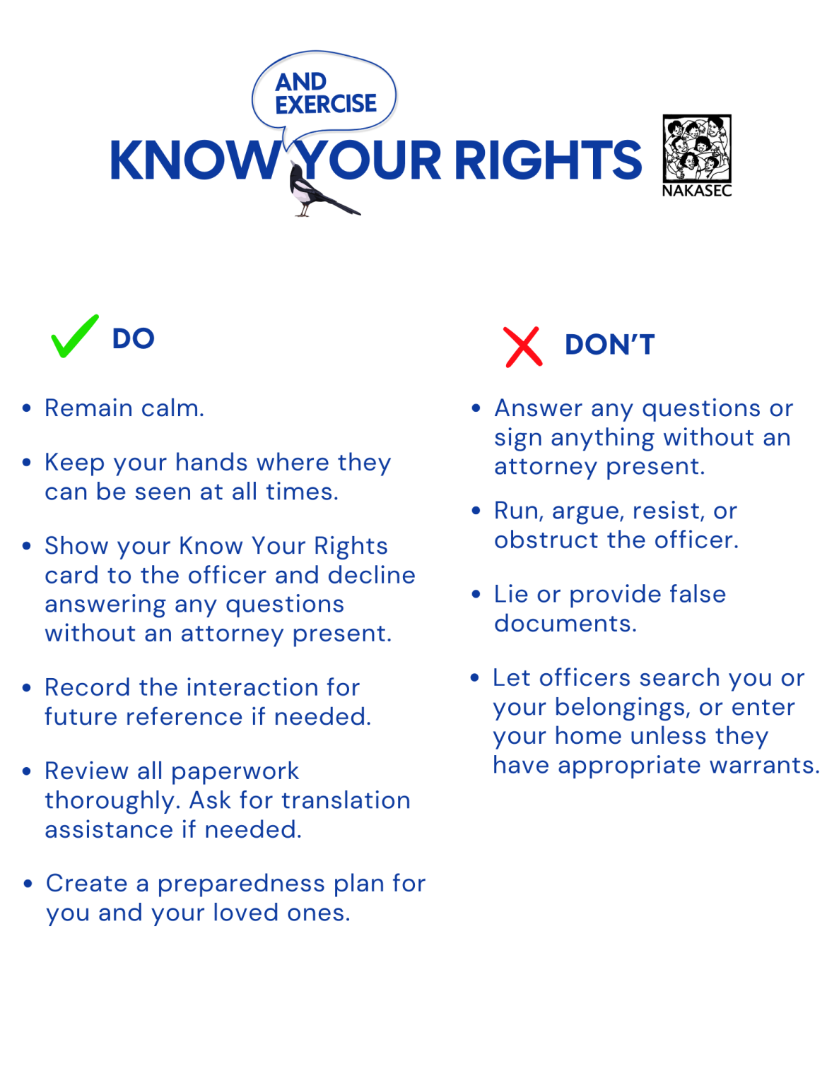 Know Your Rights - NAKASEC